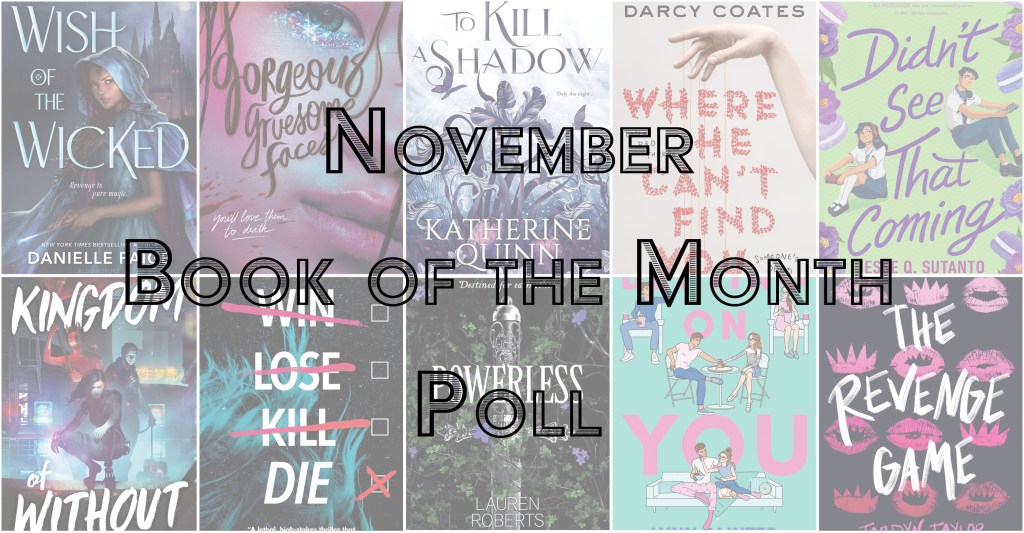 Book of the Month Poll - November 2023 - Cyn's Workshop